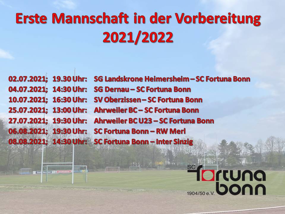 Erste Mannschaft: Saisonvorbereitung 2021/2022 – SC Fortuna Bonn