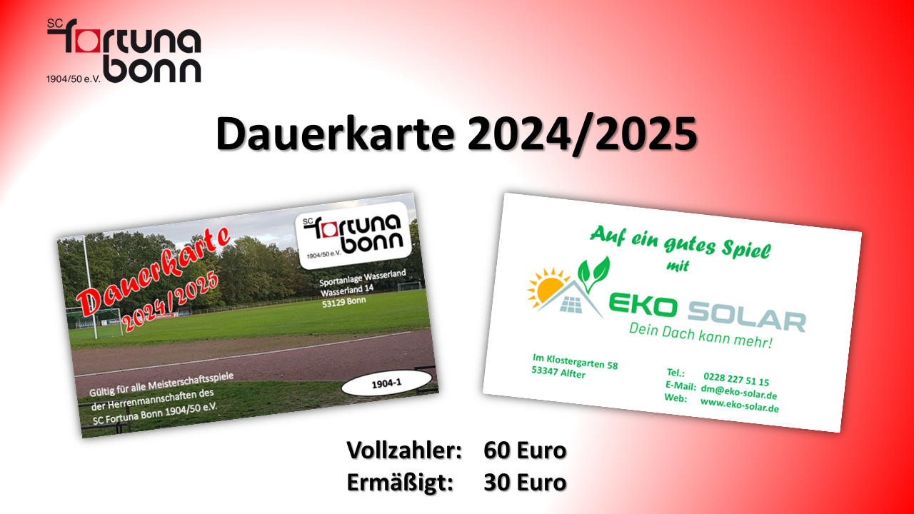 Dauerkarte für die Saison 2024/2025 +++ – SC Fortuna Bonn